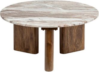 Atmosphera Atmosphera - Table Basse en Marbre & Bois Coppa 91cm Beige
