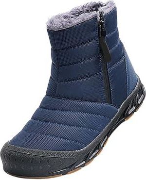Generic Bottes dhiver pour homme - Doubl&eacute;es - Bottes de neige - Antid&eacute;rapantes - Pour lext&eacute;rieur - Bottines dhiver &agrave; lacets - Chaussures de randonn&eacute;e, bleu fo