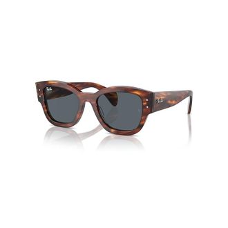 Ray-Ban Jorge Sonnenbrillen Havana Gestreift Fassung Blau Glas 52-20