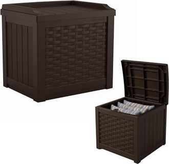 Suncast SSW600J Kleiner Aufbewahrungssitz aus Kunstharz, 22 Gallonen, Java