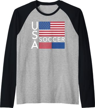Trendy Apparel USA American Flag Soccer Team Sport Apparel Raglan