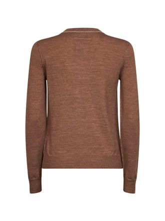 Maison Margiela Womens Wool-Blend Sweater Brown Virgin Wool