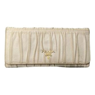 Prada Portefeuille en cuir Pre-owned - Femme - Pre-owned - Beige - Taille: ONE Size