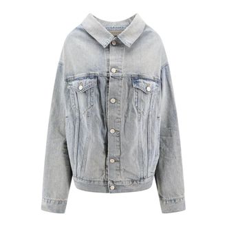 Balenciaga Blaue Jacken mit Metallkn&ouml;pfen - - Jackets - Damen - Blau - XS