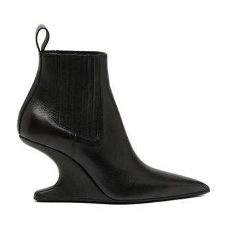 Rick Owens Schwarze Scharfe Kn&ouml;chelstiefel - - Shoes - Damen - Schwarzk - 38 EU