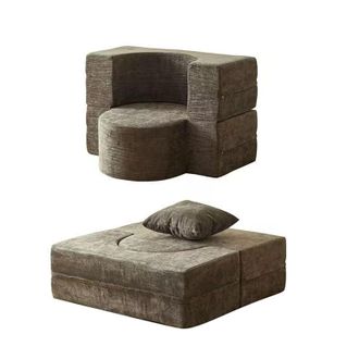 Generic Faltbares Kompressionssofa, multifunktionales Kompressionssofa, bietet Lordosenst&uuml;tze und reduziert Erm&uuml;dung, waschbarer Bezug, for Wohnzimmer(Gris,10