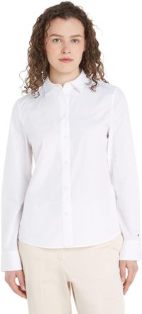 Tommy Hilfiger Damen Hemd Regular Shirt Baumwolle, Wei&szlig; (Th Optic White), 46