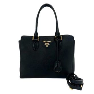 Prada Pre-owned Saffiano Leder 2way Bag - - Pre-owned - Damen - Schwarzk - ONE SIZE