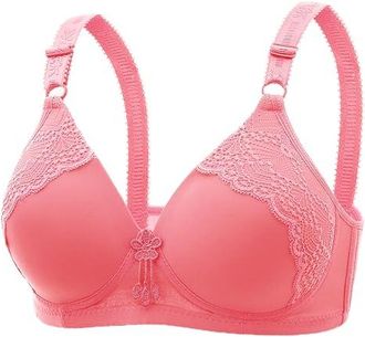 Generic Bikini pour femme - Bretelles r&eacute;glables - Couverture compl&egrave;te - Soutien-gorge confortable sans armatures - Soutien-gorge sans armatures, Rouge past&egrave;qu