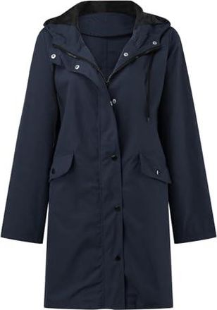 Generic Vestes &agrave; capuche imperm&eacute;ables pour femmes, veste solide pour entra&icirc;nement en plein air, coupe-vent, bleu marine, XXL