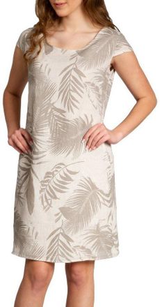 CASPAR Fashion Sommerkleid SKL027 knielanges elegantes Damen Sommer Leinenkleid Luftig leicht, figurumspielende Form, mit seitlichem Jersey-Einsatz