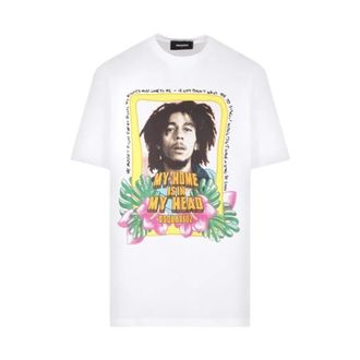 Dsquared2 Bob Marley Skater T-Shirt - - Tops - Herren - Wei&szlig; - M