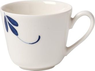 Villeroy & Boch Villeroy und Boch Vieux Luxembourg Brindille Mokka-/Espressotasse, 100 ml, Höhe: 6 cm, Premium Porzellan, Weiß/Blau