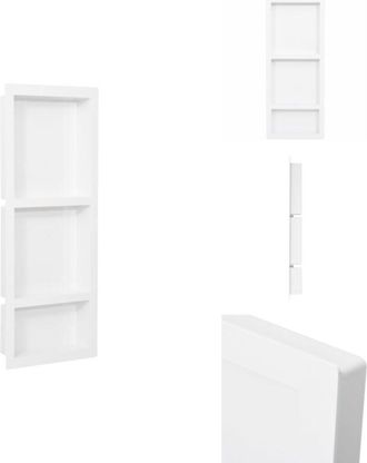 vidaXL Duschnische mit 3 Fächern Mattweiß 41x99x9 cm - Duschablage - Duschwand - Badezimmerregal - Duscheinrichtung - Duschzubehör