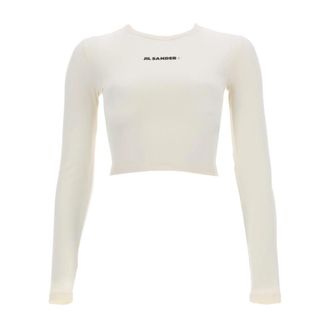 Jil Sander Cropped Long Sleeve T-Shirt - - Tops - Damen - Wei&szlig; - XS