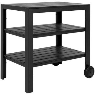 ebuy24 Taormina Servierwagen 3 Ablagen Garten schwarz