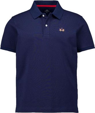 La Martina Herren Polo-Shirt blau Baumwoll-Stretch