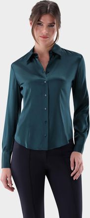 van Laack Hemdbluse tailliert aus Seidensatin-Stretch