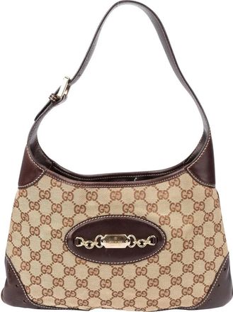 Gucci Crossbody Bags - Gucci GG Monogram Horsebit Jackie Handbag - Gr. unisize - in Braun - f&uuml;r Damen
