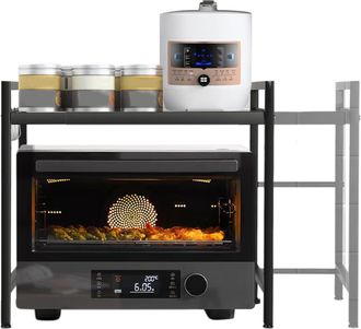 Generico Verstellbares Mikrowellenregal - Erweiterbarer Ofenregal-Organizer | Platzsparendes K&uuml;chenregal, Mikrowellenst&auml;nder mit einer Tragkraft von 160 kg, Gi