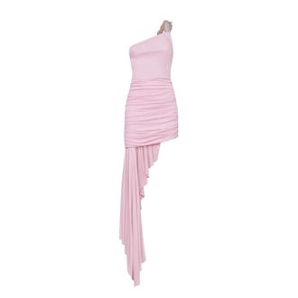 Amen Femme, Robes, Rose, Taille: 36 FR Asymmetric Ruffle Midi Dress