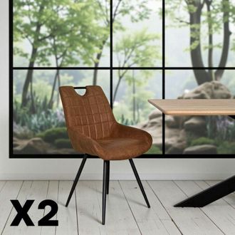 Pier Import Chaise marron effet vieilli à poignée intégrée (lot de 2) MALMOE