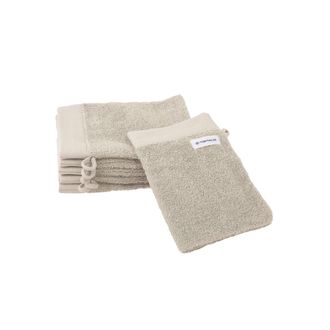 Tom Tailor Waschhandschuh, 6er Set, 16 x 21 cm, 100% Baumwolle / Frottier, mit Aufhänger und Label mit Logo, COLOR BATH TOWEL Beige (Sunny Sand)