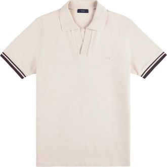 Fay Homme, Tops, Beige, Taille: L Polo Piqu&eacute; Col V