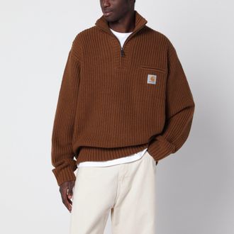 Carhartt Work in Progress Detroit-braunes Sweatshirt aus Wollmischung