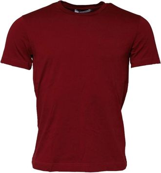 Dolce & Gabbana Homme, Tops, Brun, Taille: M T-shirt &agrave; Manches Courtes et Col Rond en Coton