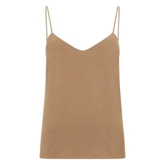 Max Mara Femme, Tops, Brun, Taille: 38 FR Top en Soie &agrave; Fines Bretelles