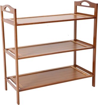 BESPORTBLE Bambus Schuhregal Stehend 3 Lagig Kompakt Mehrst&ouml;ckig Schuhaufbewahrung Organizer f&uuml;r Eingangsbereich und Kleiderschrank