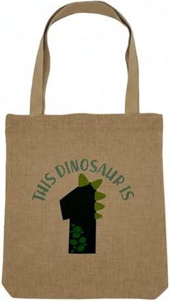 Fabulous Sac Shopping Tote Bag Aspect Lin - This Dinosaur is 1 Birthday Celebration Kids Party Gift Theme - Sac de Courses Toile Epaisse 360g Beige Naturel Cab