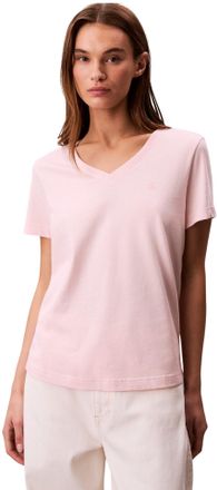 Calvin Klein Damen T-Shirt Kurzarm Archive Jersey Tee mit V-Ausschnitt, Rosa (Potpourri), L