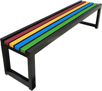 Generic Parkbank Holzbank im Freien, Terrasse im Freien Freizeitbank, Geeignet für Rasen, Veranda, Lawn, Porch, Pathway,N(Size:1.5m,Color:Schwarz und Farbe)