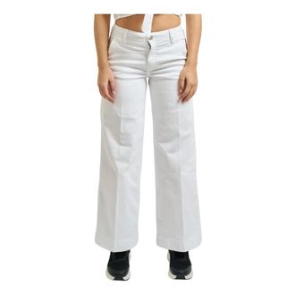 Guess Femme, Jeans, Blanc, Taille: W25 Pantalon &agrave; jambes larges