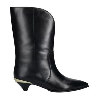 Love Moschino Femme, Chaussures, Noir, Taille: 38 EU Bottes en cuir de veau &agrave; bout pointu