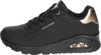 Skechers Damen UNO Golden Air Sneakers, Black Durabuck Mesh Trim, 37.5 EU