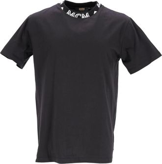 MCM Mcm, Homme, Tops, Noir, Taille: M Logo collar T-Shirt