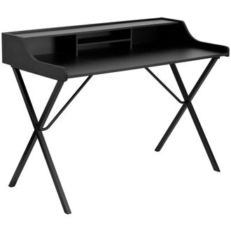 Flash Furniture Computer Desk Shelf, Steel, Black Laminate Top/Black Frame, 121.92 x 67.31 x 10.16 cm