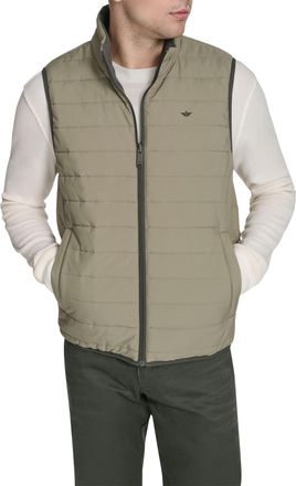 Dockers Mens Outerwear Recycled Stretch Poly Reversible Puffer Vest