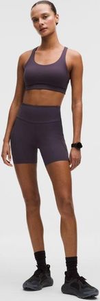 lululemon Fast and Free Shorts mit hohem Bund 5 Taschen f&uuml;r Frauen - 15 cm - Gr&ouml;&szlig;e 10 in Atmospheric Purple