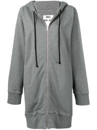 Maison Margiela sweat zipp&eacute; oversize &agrave; capuche - Gris