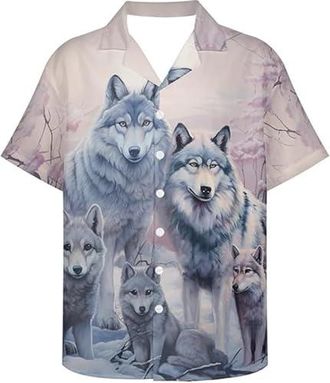Keephen Loup Hurlant Impression 3D Chemise Hawaiienne Femmes Hommes Motif Animal Chemise &agrave; Boutons &Eacute;t&eacute; Col &agrave; Revers Haut Streetwear