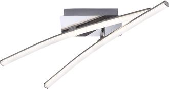 Leuchten Direkt LED Deckenleuchte mit drehbarem Arm, 2-flammig, Deckenlampe, warmweiss, 3000 Kelvin, Stahl, IP 20