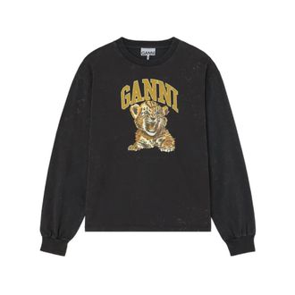 Ganni Damen, Sweatshirts & Hoodies, Schwarzk, MGr&ouml;&szlig;e