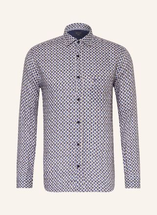 Olymp Leinenhemd Casual Regular Fit blau