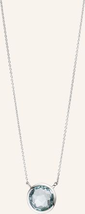 Leaf Halskette Blue Topaz aus14 Karat Weißgold silber