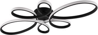 Trio Leuchten LED Deckenleuchte Fly 645619132, Metall Schwarz matt, inkl. 32 Watt LED, Switch Dimmer