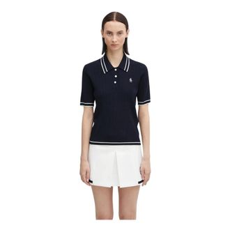 Sporty & Rich SRC Mini Cable Polo - - Tops - Damen - Blau - M